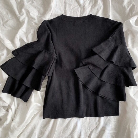 Endless Rose | Sweaters | Endless Rose Black Ruffle Sweater Nwot | Poshmark
